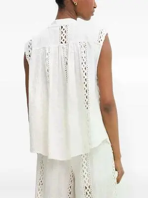 HAVEONE Broderie-anglaise Sleeveless Blouse