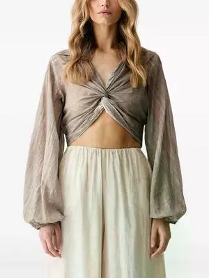HAVEONE Twist-detail Blouse - Grey