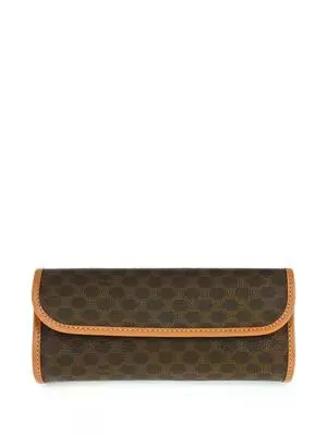 Celine 1990-2000s Macadam Cosmetic Clutch Bag - Brown