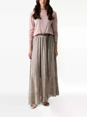 HAVEONE Belted Elasticated-waist Maxi Skirt