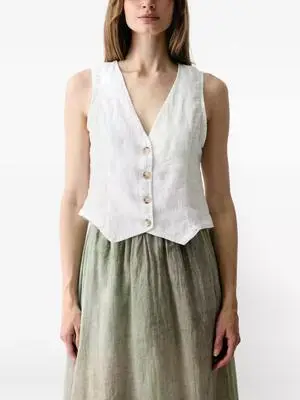HAVEONE Button-up Waistcoat - White