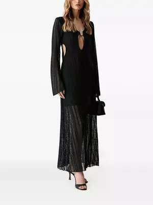 HAVEONE Cut-out Open-knit Maxi Dress - Black