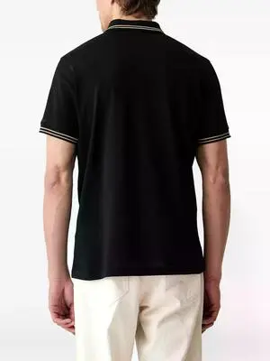 Karl Lagerfeld Zip-fastening Tipped Polo Shirt - Black