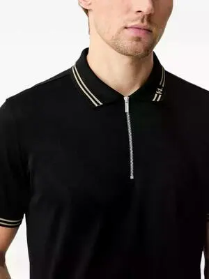 Karl Lagerfeld Zip-fastening Tipped Polo Shirt - Black