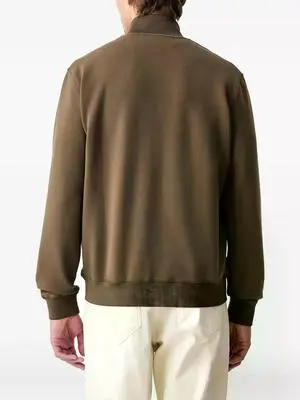 Karl Lagerfeld Logo Plaque Zip-up Sweatshirt