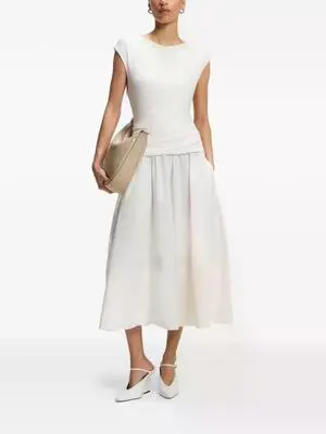 BOSS Ruched Detail Midi Dress
