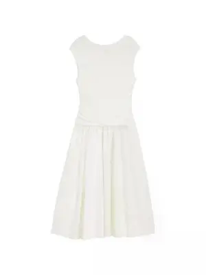 BOSS Ruched Detail Midi Dress - White