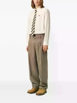 AMI Paris Striped Wool Two-pleats Trousers
