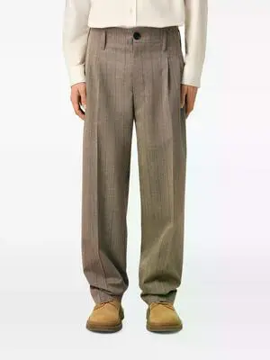 AMI Paris Striped Wool Two-pleats Trousers