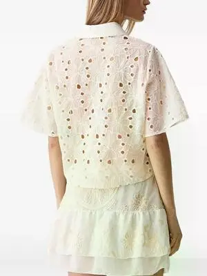 HAVEONE Broderie Anglaise Short-sleeve Shirt