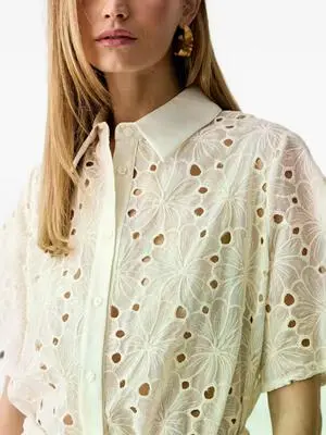 HAVEONE Broderie Anglaise Short-sleeve Shirt