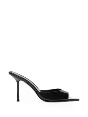 STUART WEITZMAN Patent-finish Slip-on Sandals - Black