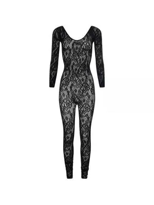 Wolford Floral-lace Semi-sheer Jumpsuit - Black