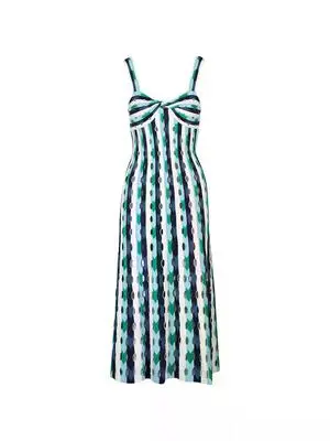 Simkhai Pointelle-knit Striped Maxi Dress - Green