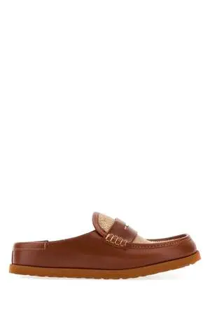 BIRKENSTOCK Two-tone Raffia And Nappa Leather Naples Slippers - White