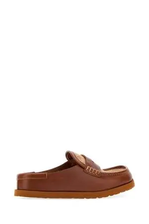 BIRKENSTOCK Two-tone Raffia And Nappa Leather Naples Slipper