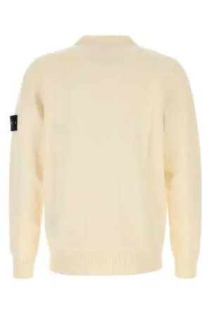 Stone Island Ivory Wool Blend Sweater