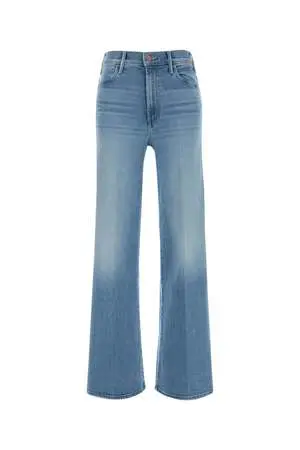 MOTHER Stretch Denim The Hustler Roller Sneak Jeans - Blue