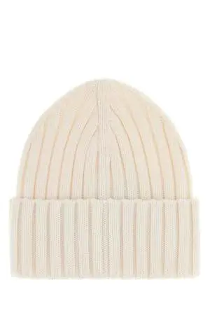 Moncler Ivory Wool Beanie Hat
