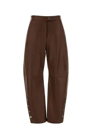 Sportmax Chocolate Leather Cinepresa Pant - Brown