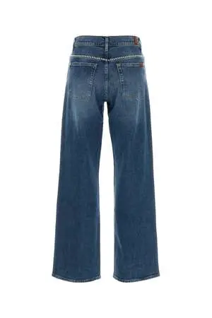 Seven For All Mankind Embellished Stretch Denim Stovepipe Jeans