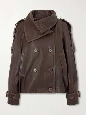 Acne Studios Full-grain Leather Jacket - Dark Brown