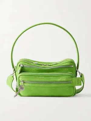 Acne Studios Camero Party Suede Shoulder Bag - Bright Green