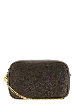 GOLDEN GOOSE Dark Leather Mini Crossbody Bag With Star Applique - Brown