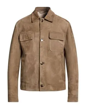 LARDINI Jacket Khaki Size Goat Skin