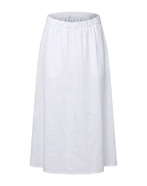 120% Lino Midi Skirt Size Linen - White