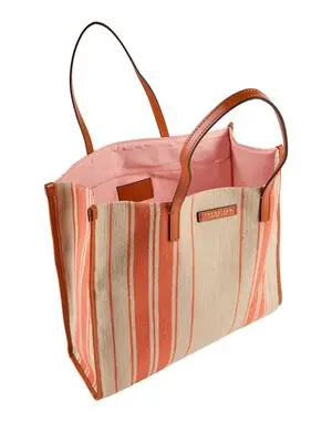 THE BRIDGE Shopper Bag With Leather Trims And Striped Pattern