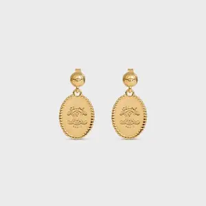 Celine Triomphe Medal Earrings