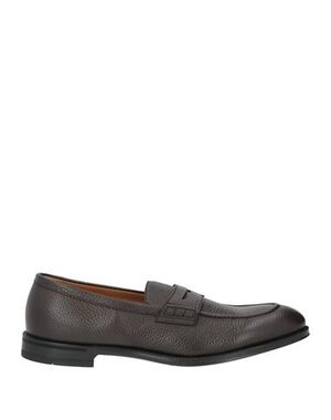 DOUCAL'S Pebbled Leather Penny Loafers - Dark Brown