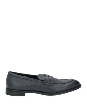 DOUCAL'S Pebbled Leather Penny Loafers - Navy