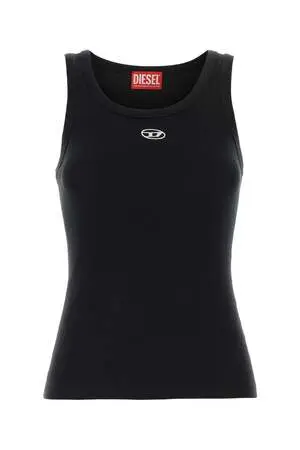 DIESEL® Stretch Cotton Ribbed Tank Top - Black