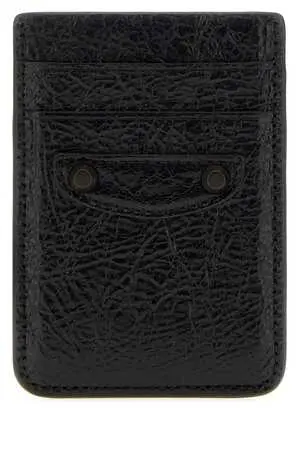 Balenciaga Leather Le City Card Holder - Black