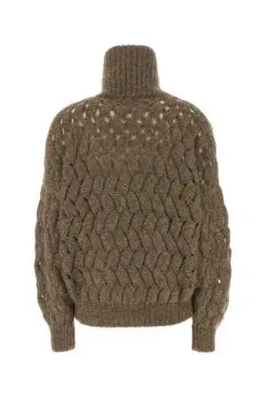 Brunello Cucinelli Mud Mohair Blend Cardigan