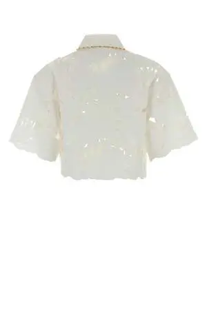 Zimmermann Embroidered Cotton Shirt - White