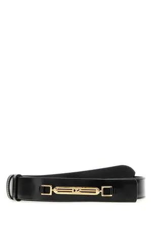 Dsquared2 Leather Belt With Golden Metal Finishing - Black