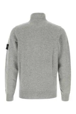Stone Island Grey Wool Blend Sweater