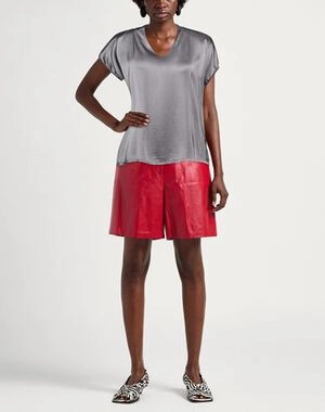 MANILA GRACE V-neck T-shirt In Satin