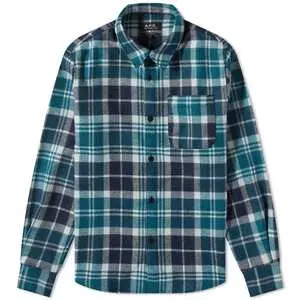 A.p.c. Trek Plaid Overshirt - Pine Green