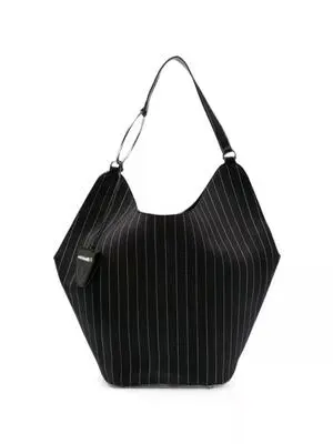 DONDUP Pinstripe-pattern Ring-handle Tote Bag - Black