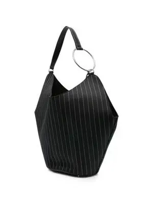 DONDUP Pinstripe-pattern Ring-handle Tote Bag