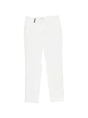Peserico Cropped Slim-fit Trousers - White
