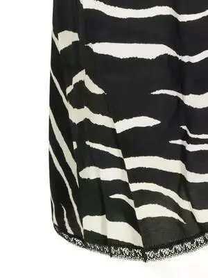 Zadig&Voltaire Zebra Print Lace Trim V-neck Dress