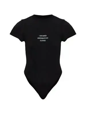Vetements Slogan Print Short Sleeve Bodysuit