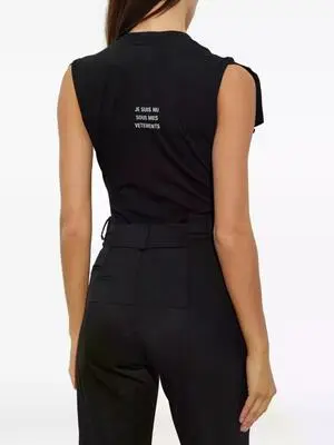 Vetements Slogan Print Short Sleeve Bodysuit