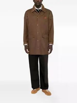 Valentino Garavani Vlogo Signature Waxed Canvas Coat - Brown