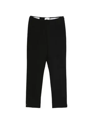 Peserico Slim Fit Tailored Trousers With Side Slits - Black